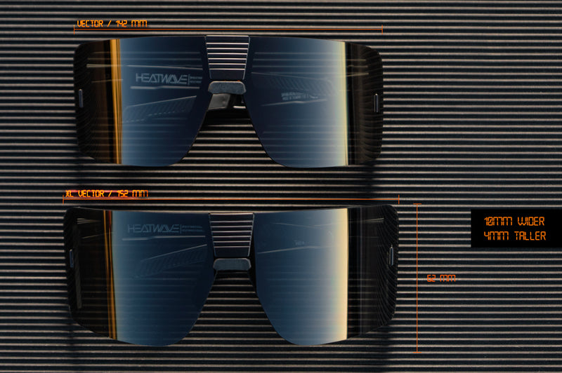 XL Vector Sunglasses: Black Z87+ - Heat Wave Visual